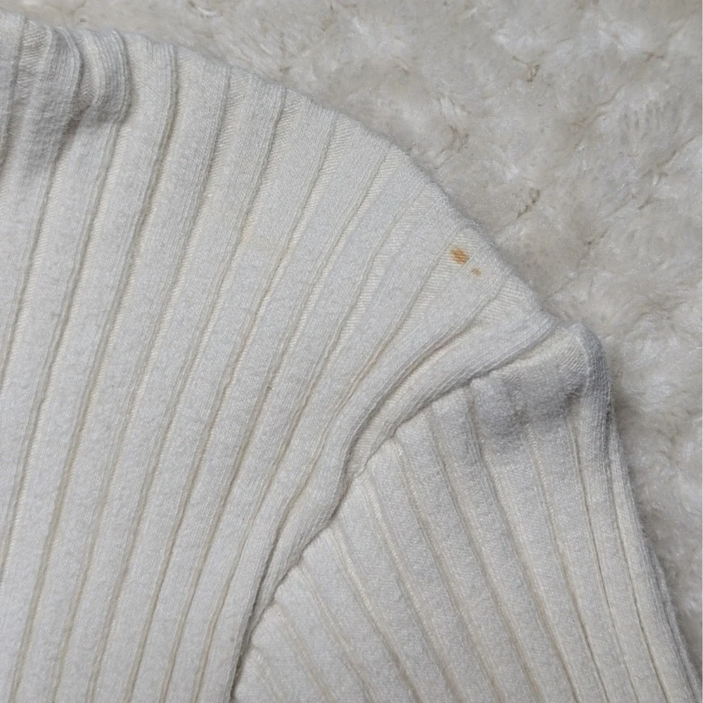 Express | Tops | Vintage Express Tricot Cream Ribbed Mock Neck Top Xs ...